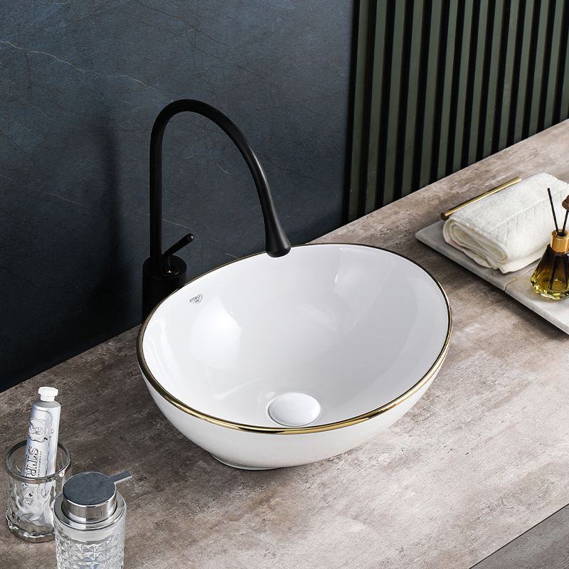 UMYWALKA NABLATOWA CERAMICZNA OWALNA LUMO-WH-GL-405 BIAŁA - sklep ...